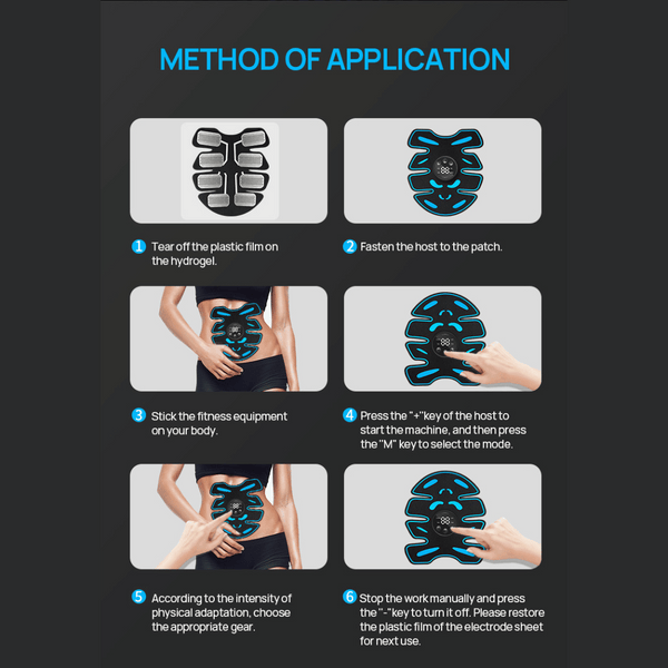 Tactical x 6 Abs Stimulator - Abs & Arms & Gel Pads - Muscle-Stimulator